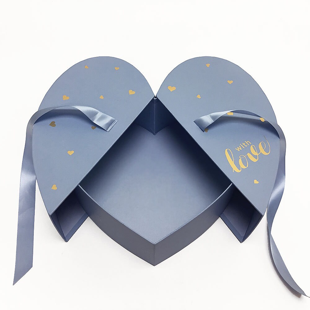 Heart Shape Flower Box With Ribbon Opens From Middle Nested - Etsy