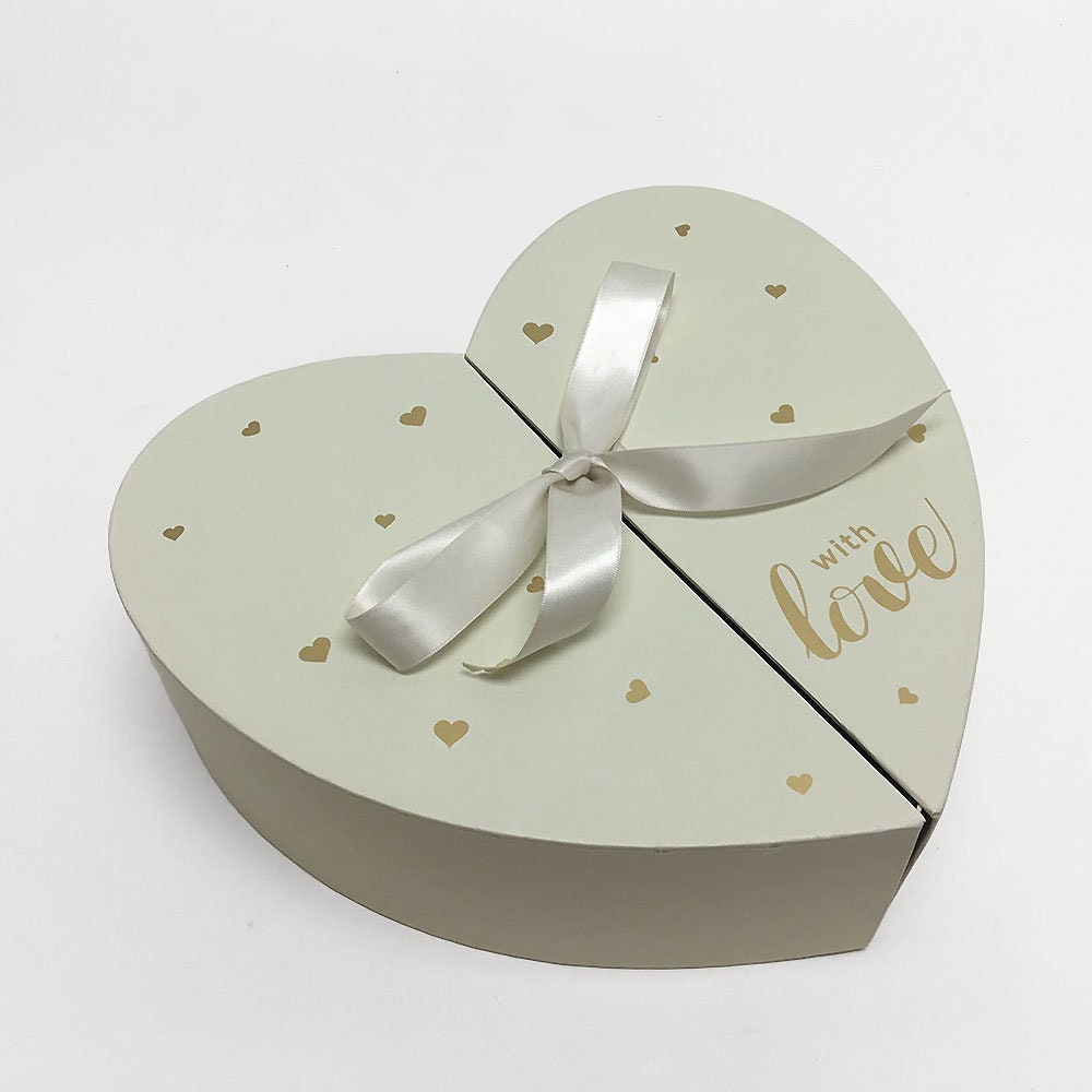 Heart Shape Flower Box With Ribbon Opens From Middle Nested - Etsy