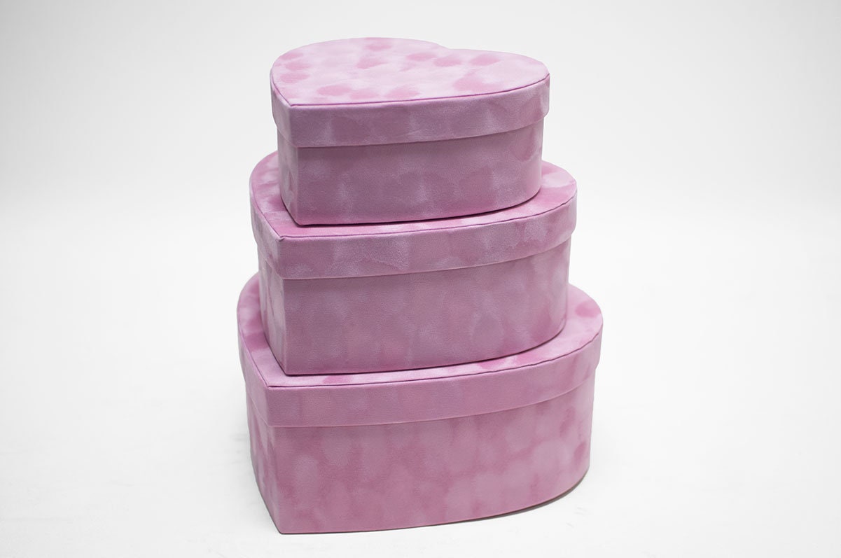 Velvet Heart Shaped Box Set of 3 Gift Boxes Floral - Etsy