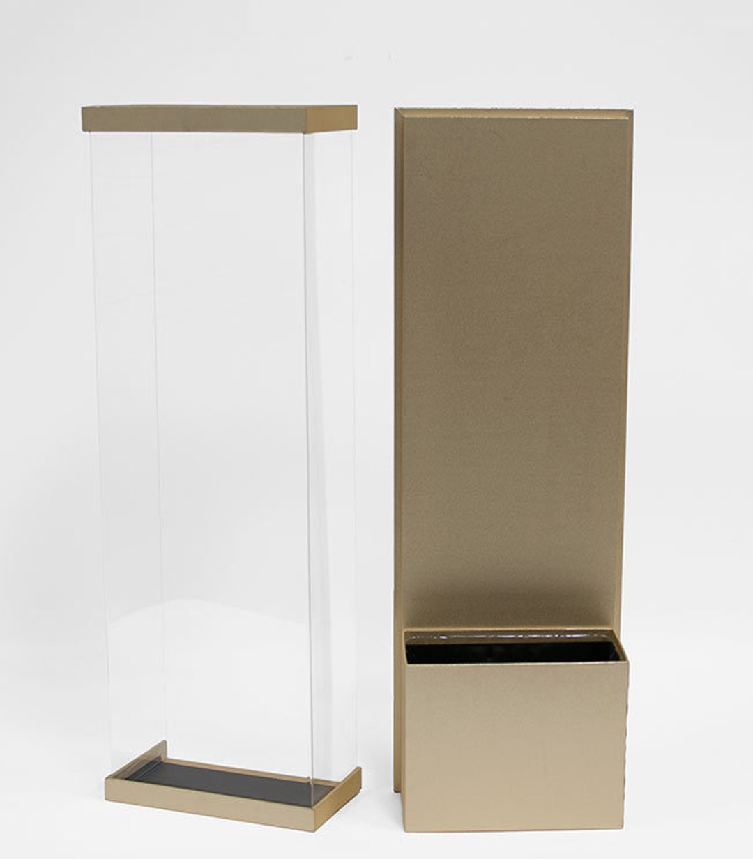 10574 Gold Acrylic Rectangular Box for Long Stem - Etsy