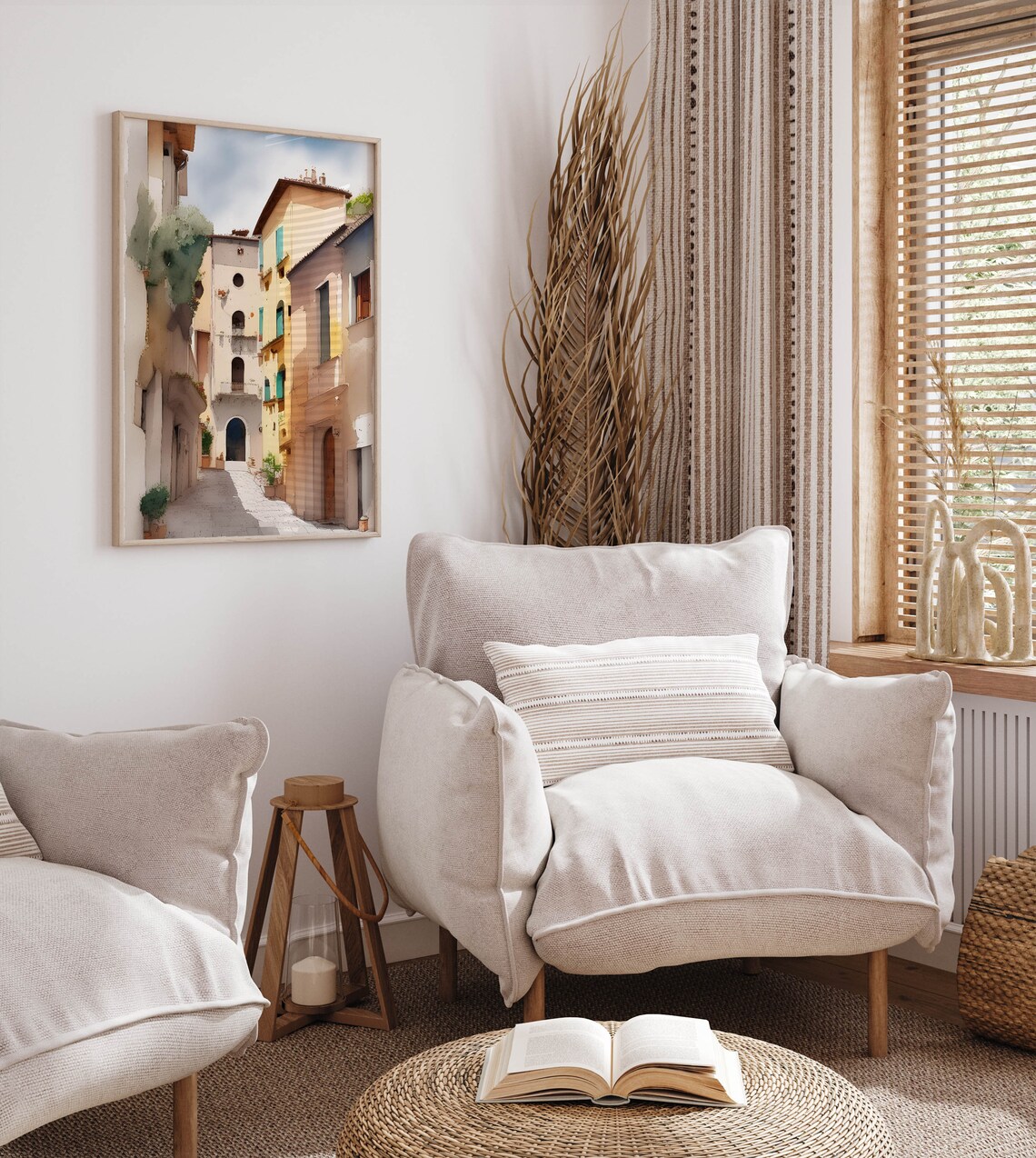 Printable Architectural Street View, Italy Poster, Watercolor Effect ...