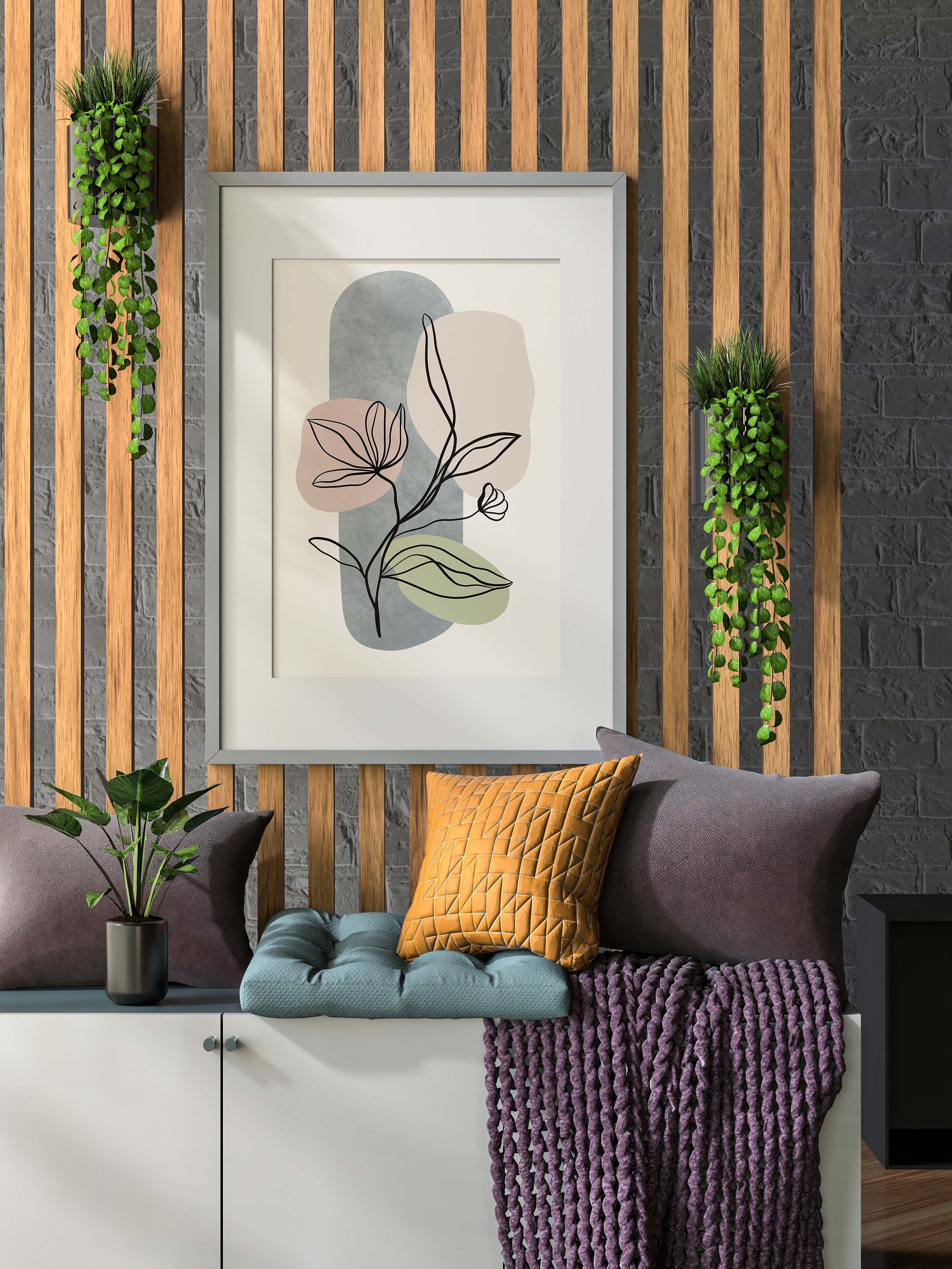 Natural Flower Wall Art Print Printable Wall Art Modern - Etsy