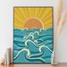 Abstract Boho Sun Prints Ocean Waves Illustration Printable - Etsy