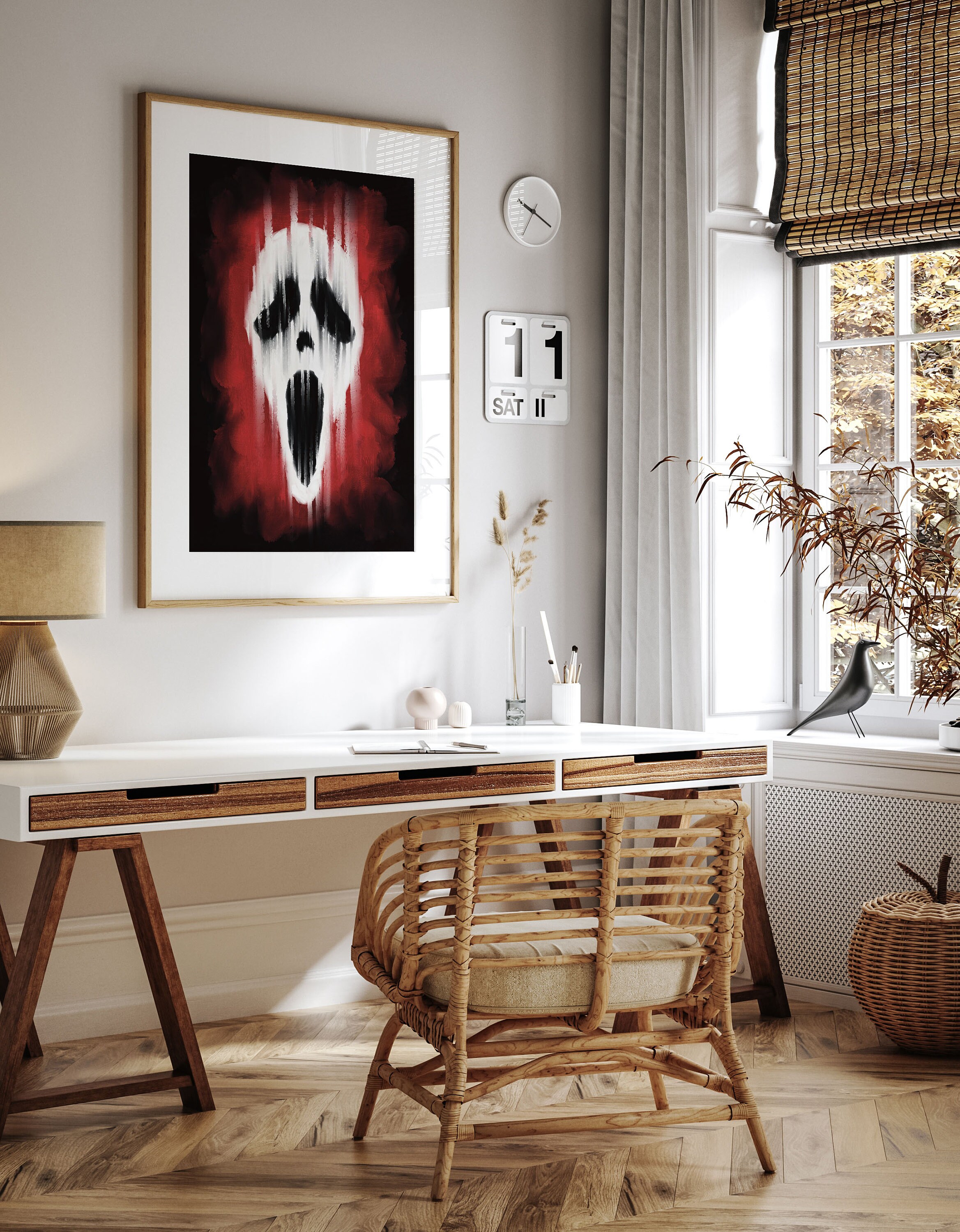 Scream Face Print, Scary Face Print, Happy Halloween Gift, Ghost Face ...