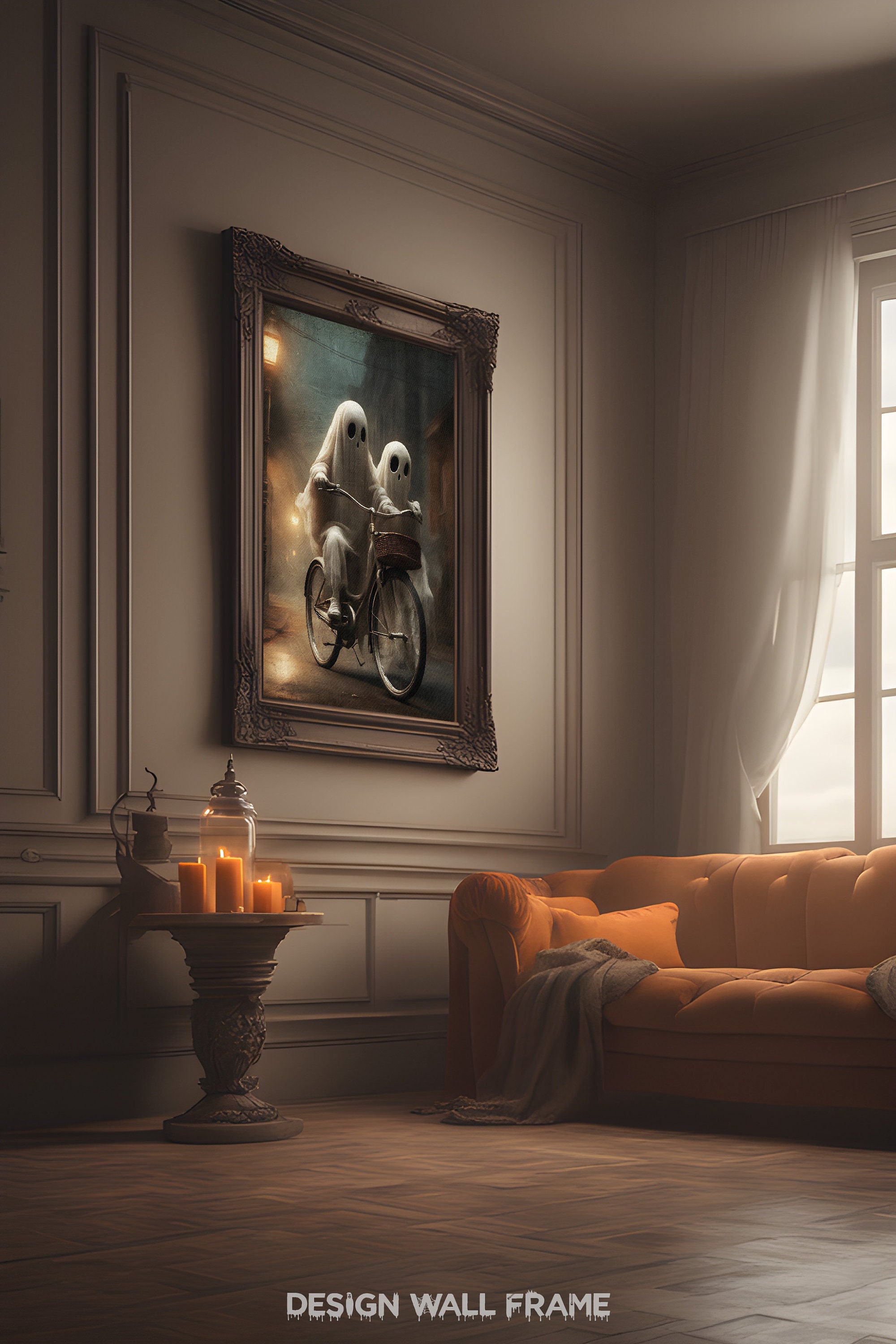 Halloween Ghosts Riding a Bike Vintage Halloween Prints - Etsy