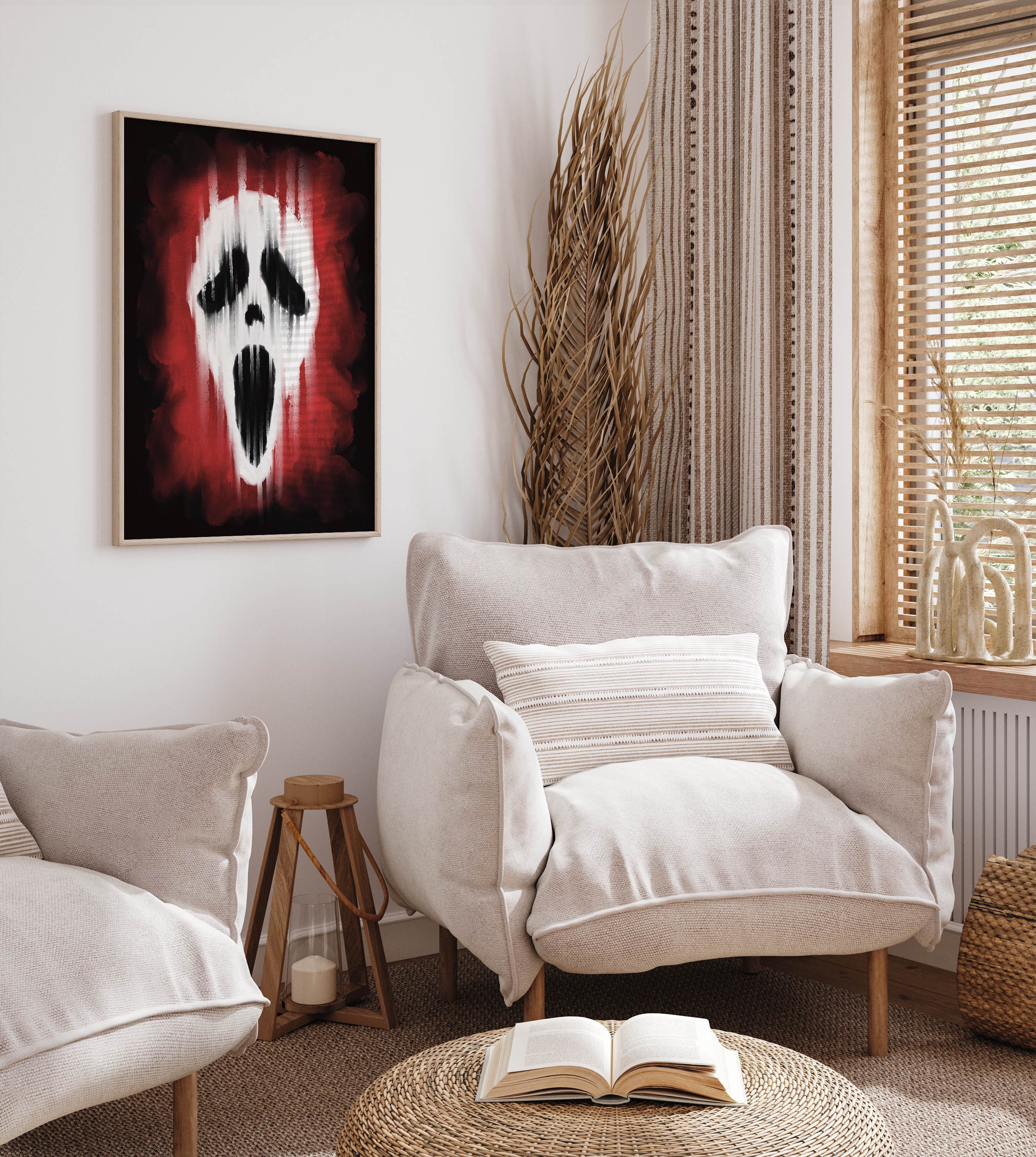Scream Face Print, Scary Face Print, Happy Halloween Gift, Ghost Face ...