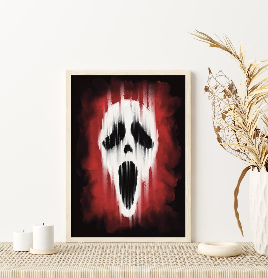 Scream Face Print, Scary Face Print, Happy Halloween Gift, Ghost Face ...