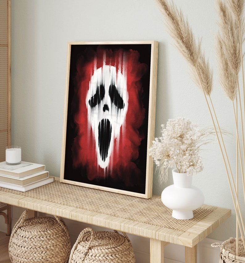 Scream Face Print, Scary Face Print, Happy Halloween Gift, Ghost Face ...