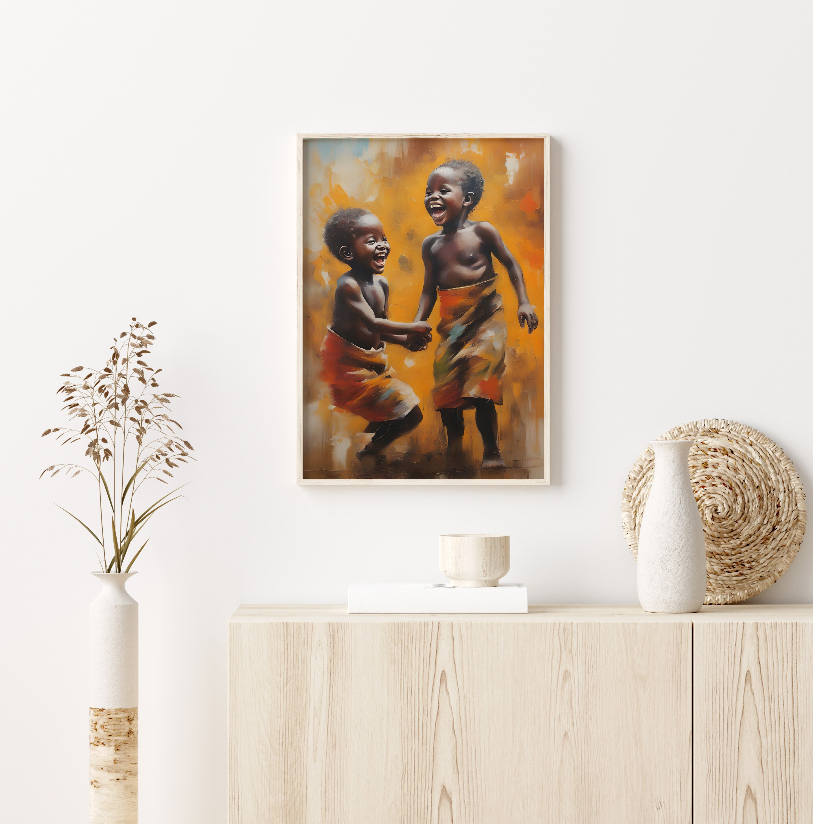 Happy African Kids, African Black Art, Children Laughing, Printable ...