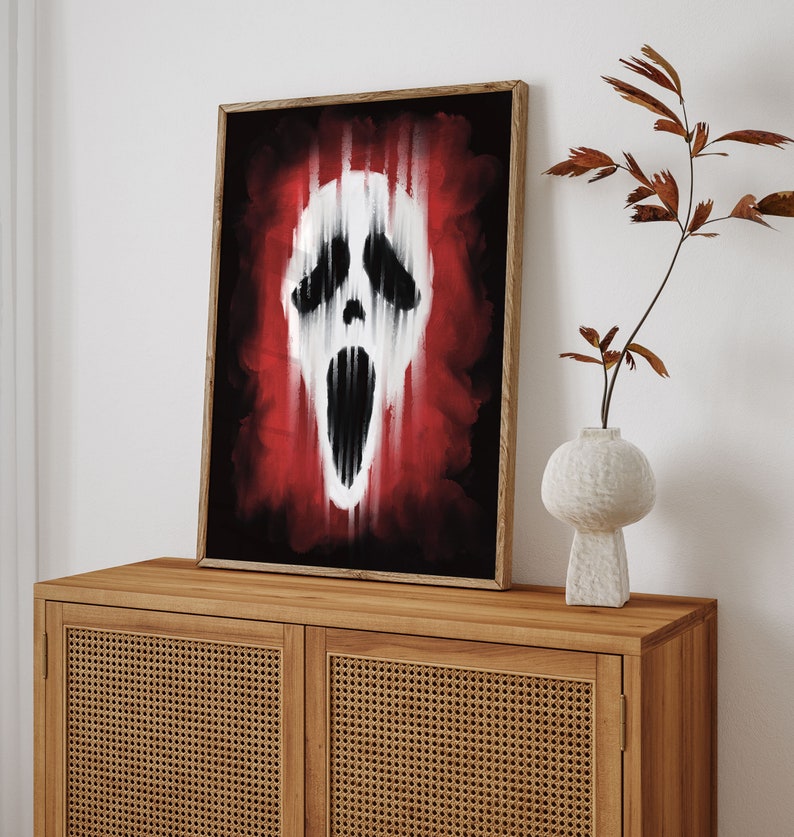 Scream Face Print, Scary Face Print, Happy Halloween Gift, Ghost Face ...