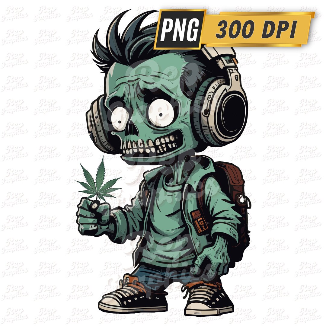 Zombie Marijuana PNG, Zombie Tshirt, Wall Art, Tumbler, Bag, Craft ...