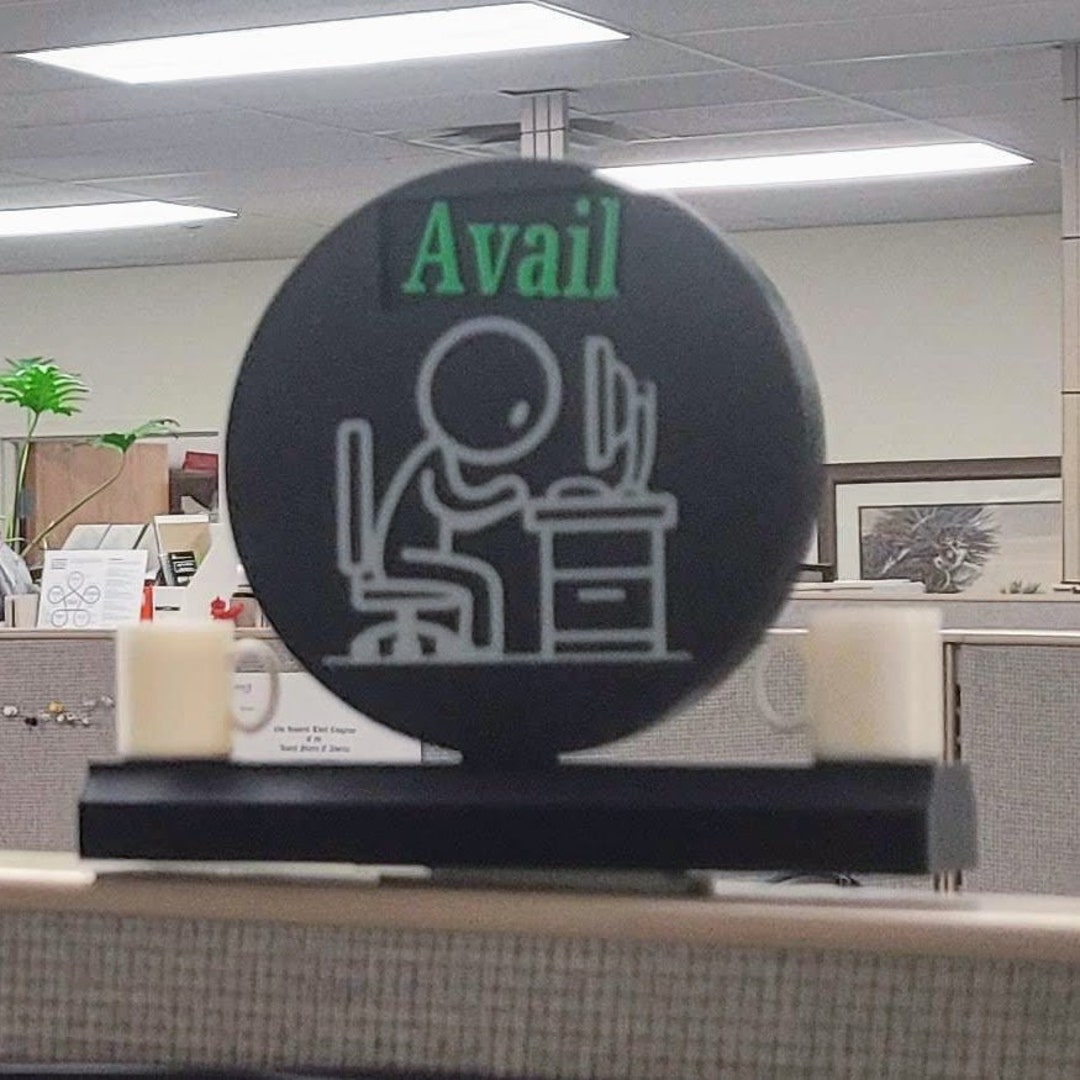 Work Status Privacy Sign With Base, Rotating Wheel With 4 Phrases. the ...