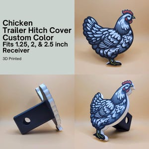 Chicken Trailer Hitch Receiver Cover | Unique 3D Printed Hitch Cap ...