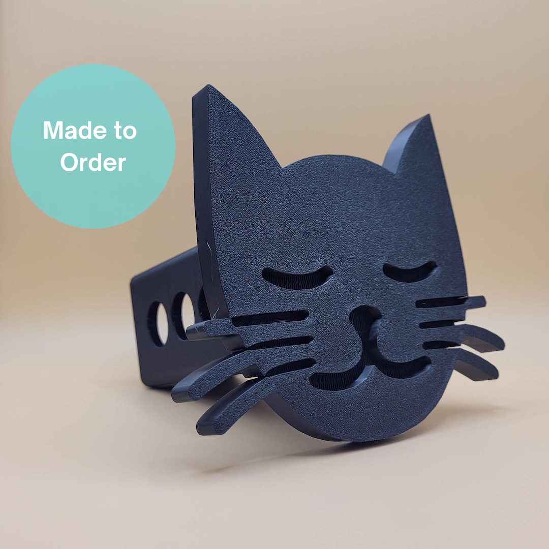 Cat Face Hitch Receiver Cap. 2" Receiver Plug. Several Colors Are ...