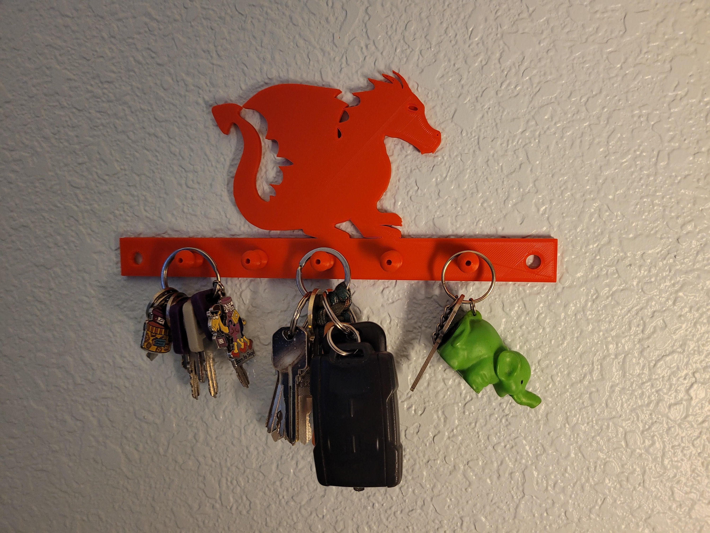 Cute Red Dragon Key Holder. Can Be Mounted to the Wall With - Etsy