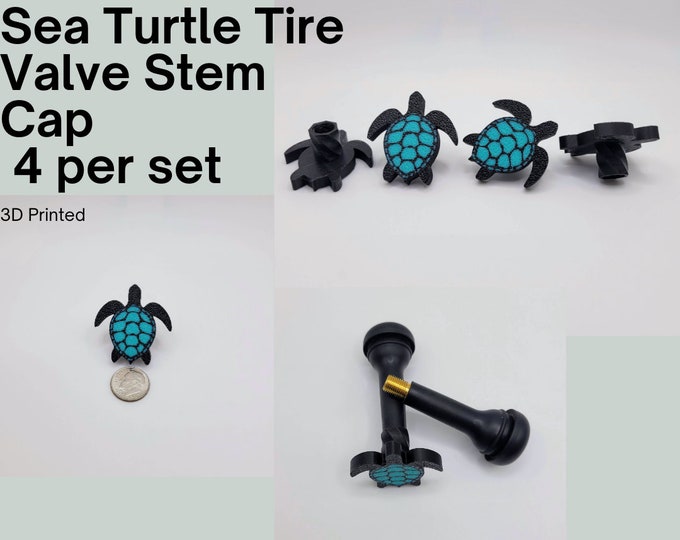 Sea Turtle Tire Valve Stem Caps, Two Colors, Set of Four. 120 Color ...