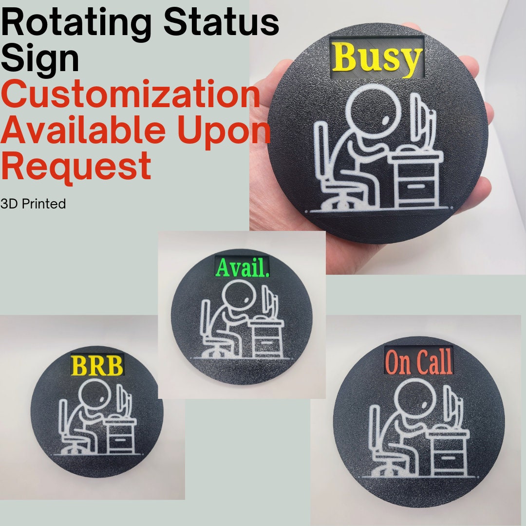 Work From Home Status Privacy Sign, Rotating Wheel With 4 Phrases. the ...