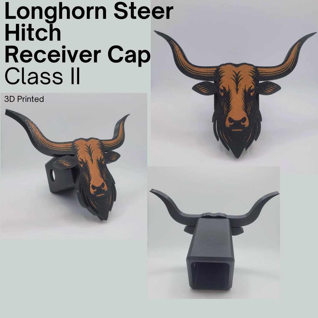 Longhorn Steer Hitch Receiver Cap. Fits 2 Receiver. Choose Your Colors ...