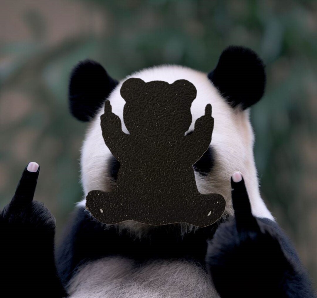 Rude Panda Bear Tire Valve Stem Cap. Available in Several Colors. 3D ...