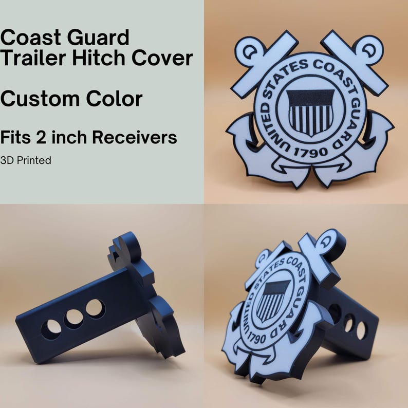 Coast Guard Trailer Hitch Cover: 3D Printed, Fits 2 Inch Receiver ...