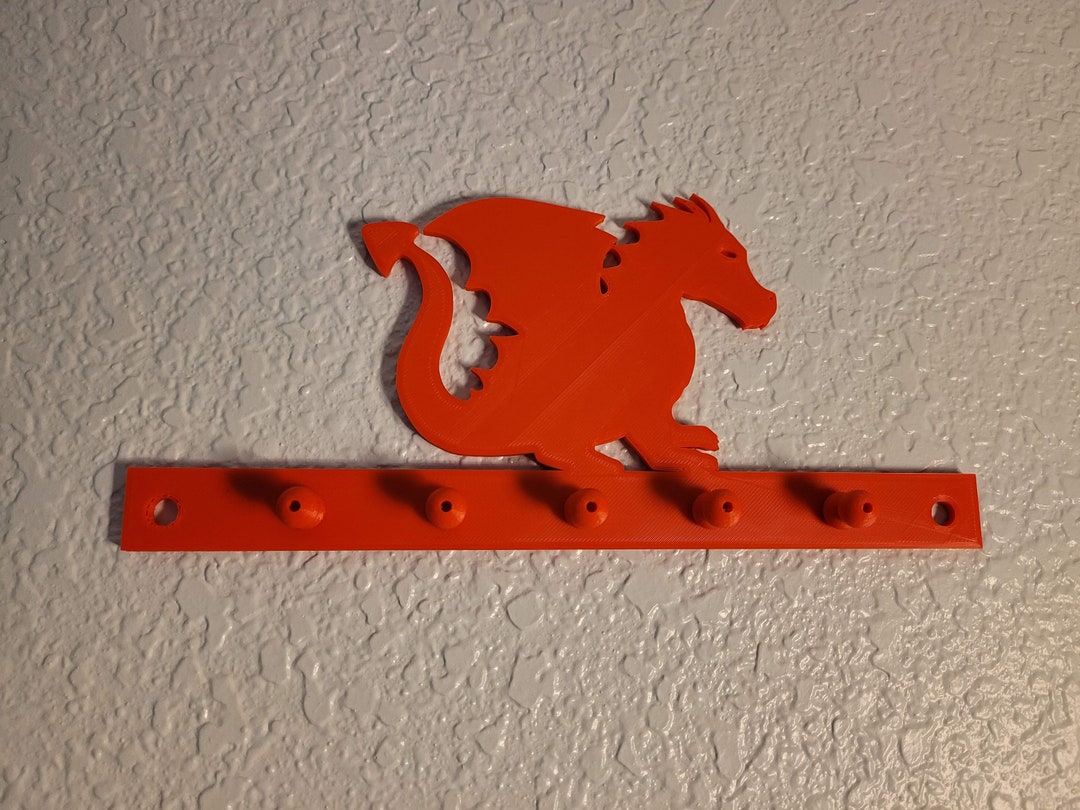Cute Red Dragon Key Holder. Can Be Mounted to the Wall With Screws or ...