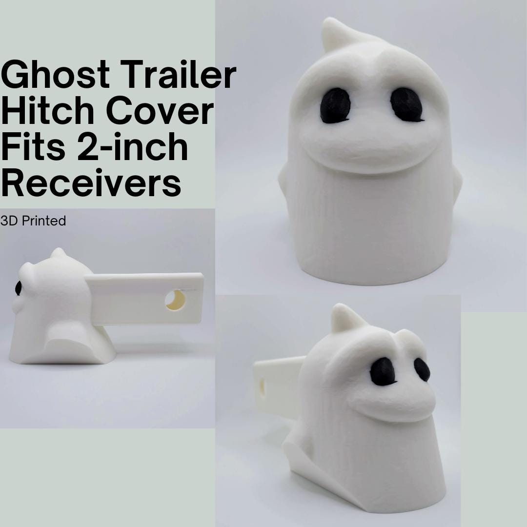 3D Printed Ghost Trailer Hitch Cover – 2-inch Receiver Spooky Accessory ...
