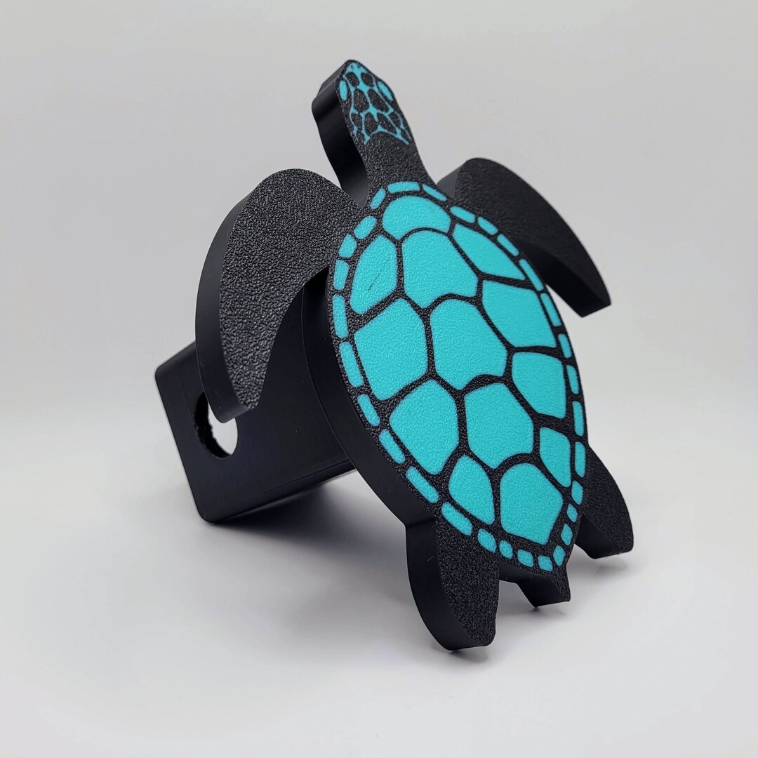 Sea Turtle Combo Trailer Hitch and Tire Valve Caps. Class 2 Receiver, 2 ...