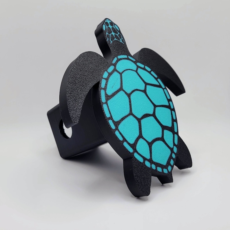 Sea Turtle Combo Trailer Hitch and Tire Valve Caps. Class 2 Receiver, 2 ...