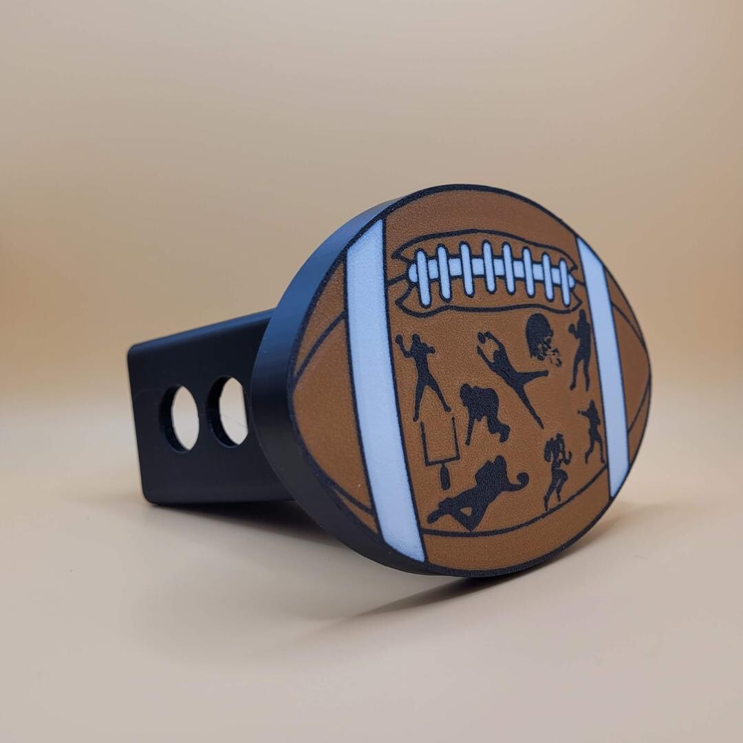 Football Trailer Hitch Cover, 120+ Color Combinations. Fits 2 Inch ...