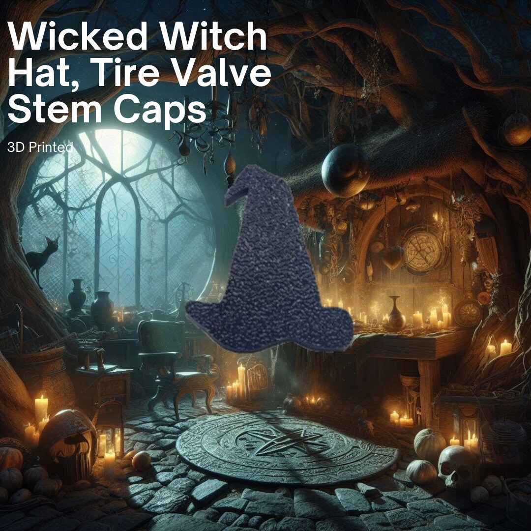 Wicked Witch Hat Tire Valve Stem Caps. Available in Several Colors. 3D ...