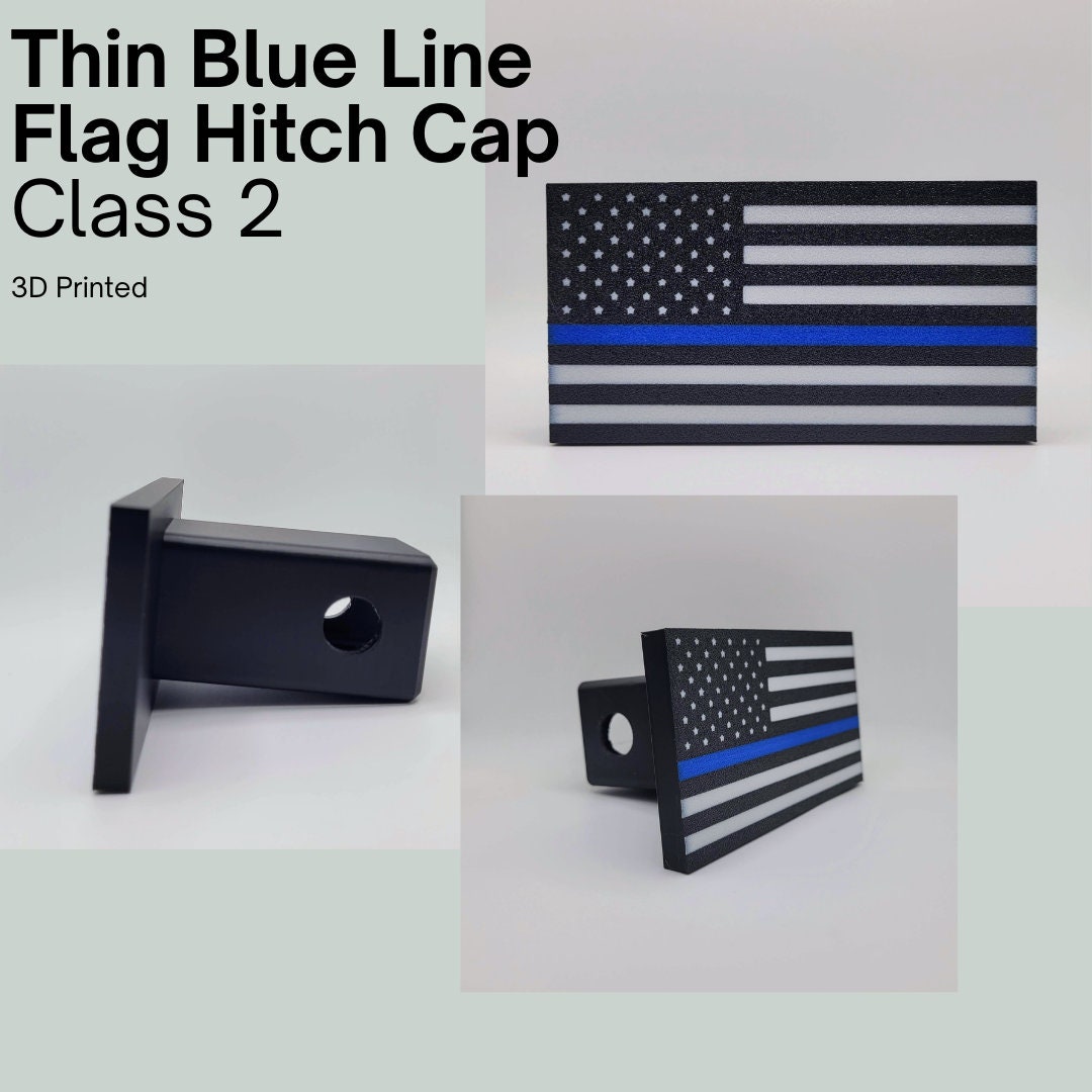 Thin Blue Line Trailer Hitch Cap. Class 2 Receiver, 2 Receiver Plug ...