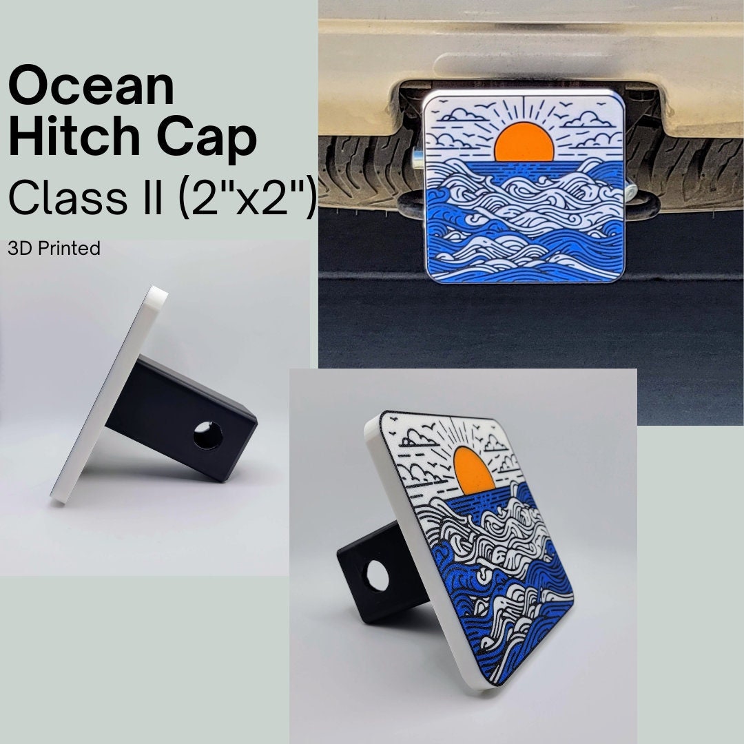 Ocean Waves Hitch Cap - Fits 1.25, 2, and 2.5 Inch Receivers - Made to ...