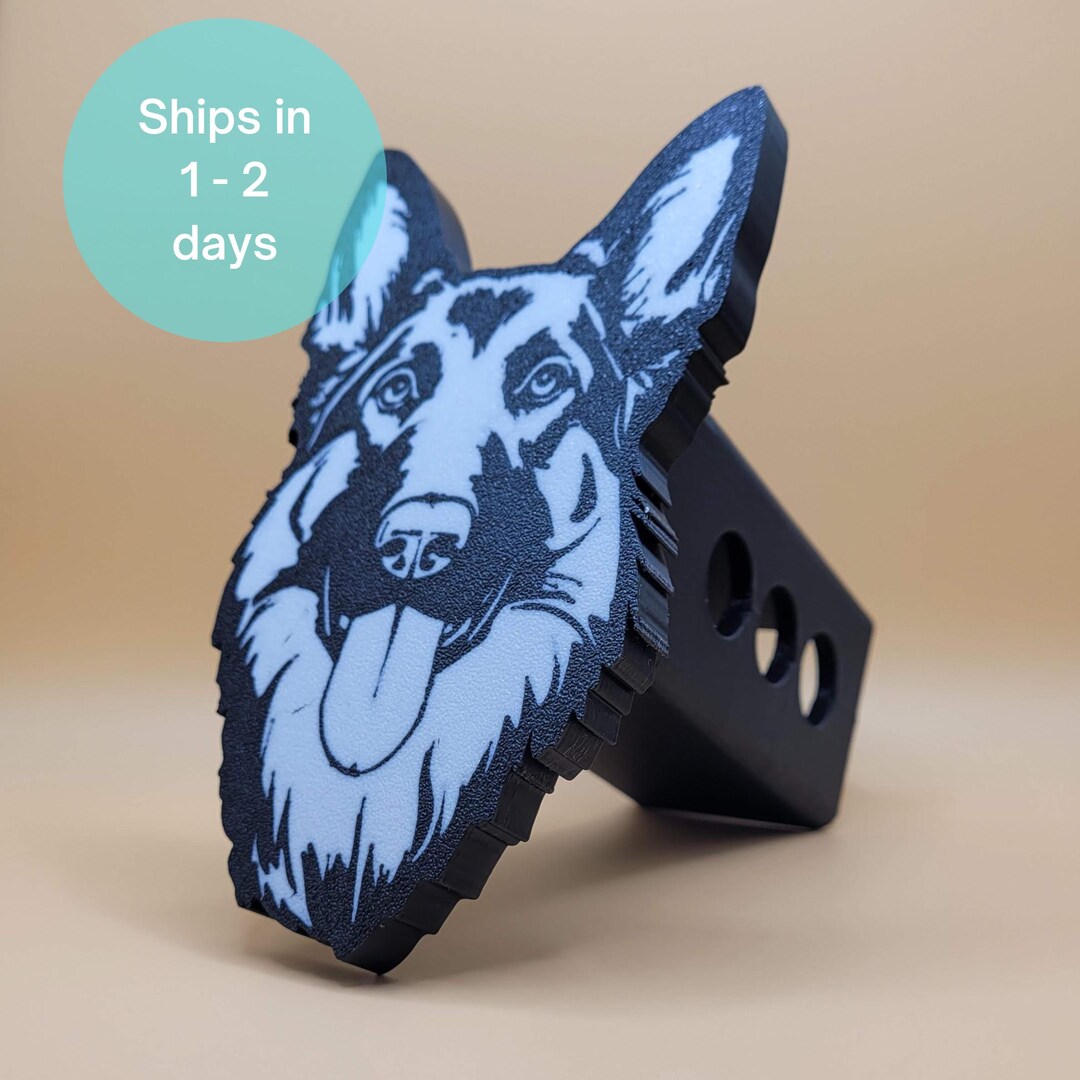 German Shepherd Trailer Hitch Cover. Fits 2" Receivers. Custom Color ...