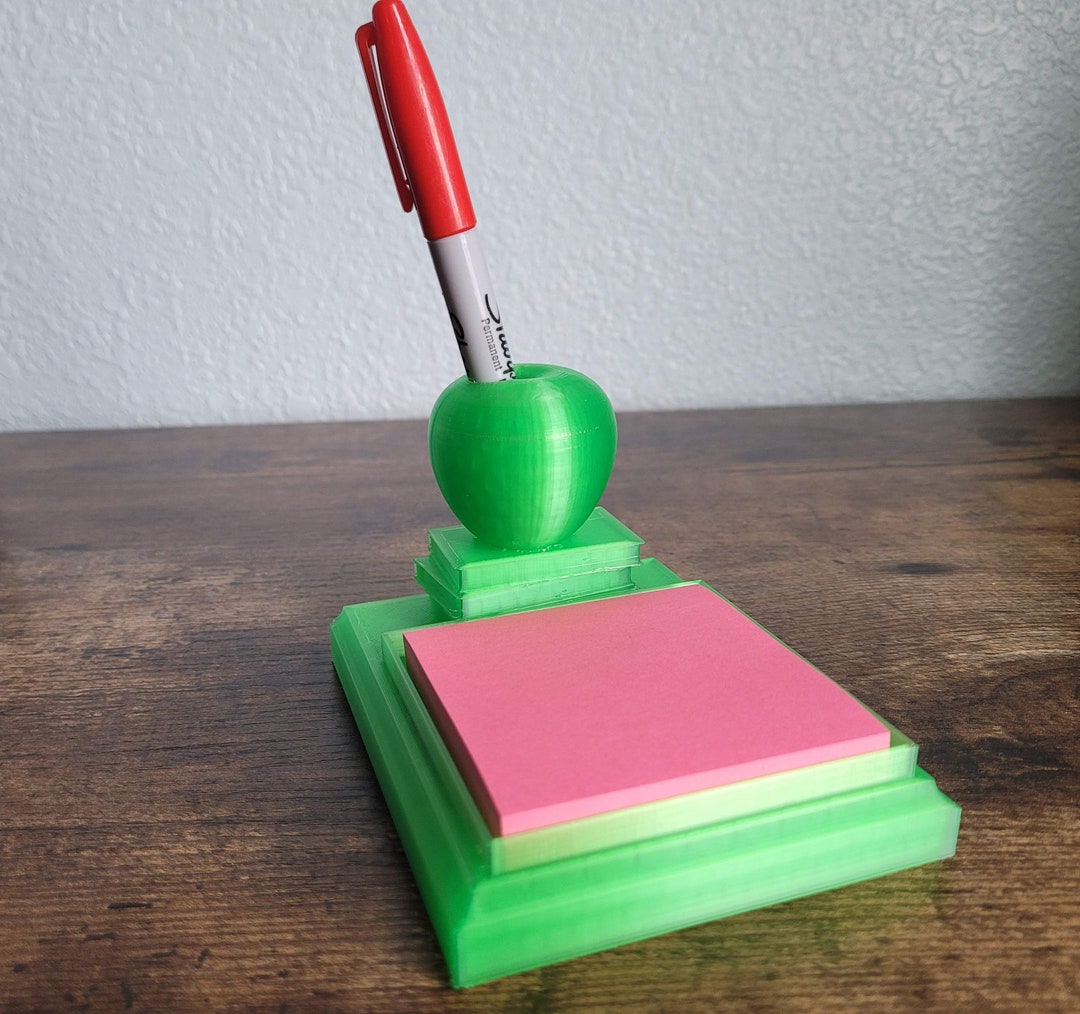 Sticky Note Post-it and Pen Holder Translucent Green. Apple - Etsy