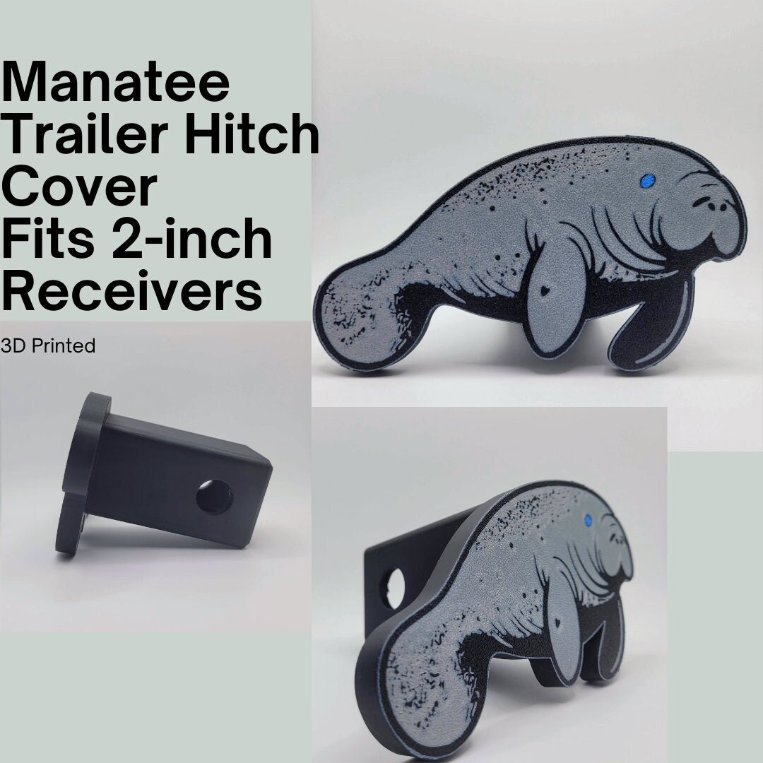 Manatee Trailer Hitch Cover Cap - 2"x2" Receiver - Customize Your ...