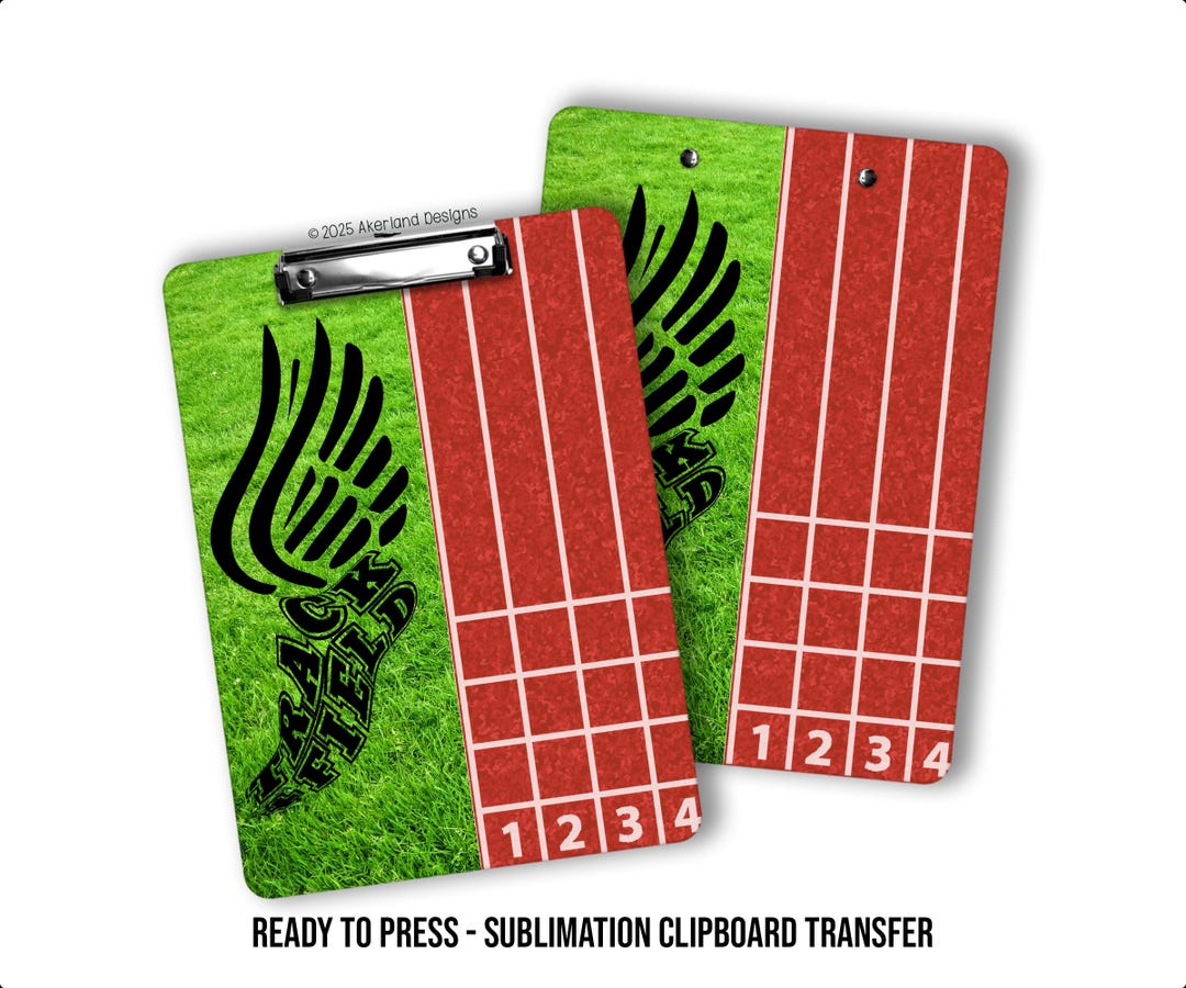 Track and Field Sublimation Clipboard Transfer Ready to Press Heat ...