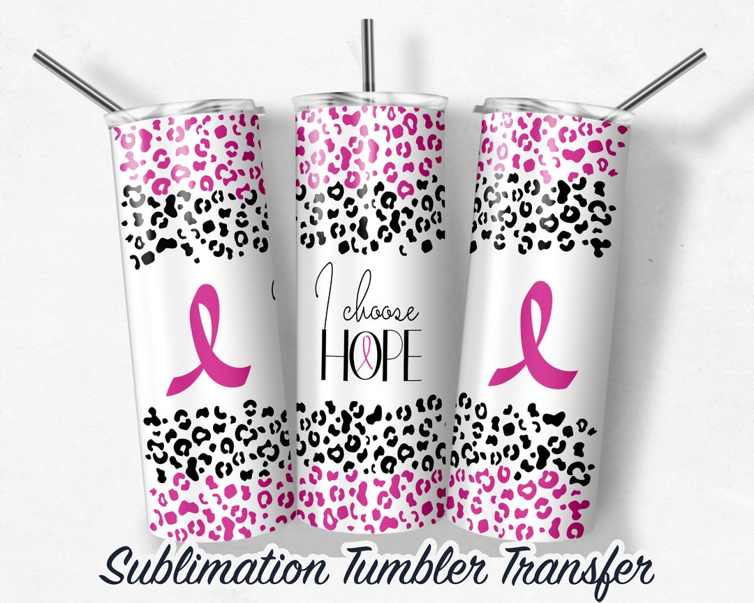 Pink Ribbon Sublimation Transfer Print for 20 Oz Tumblers - 30 Oz ...