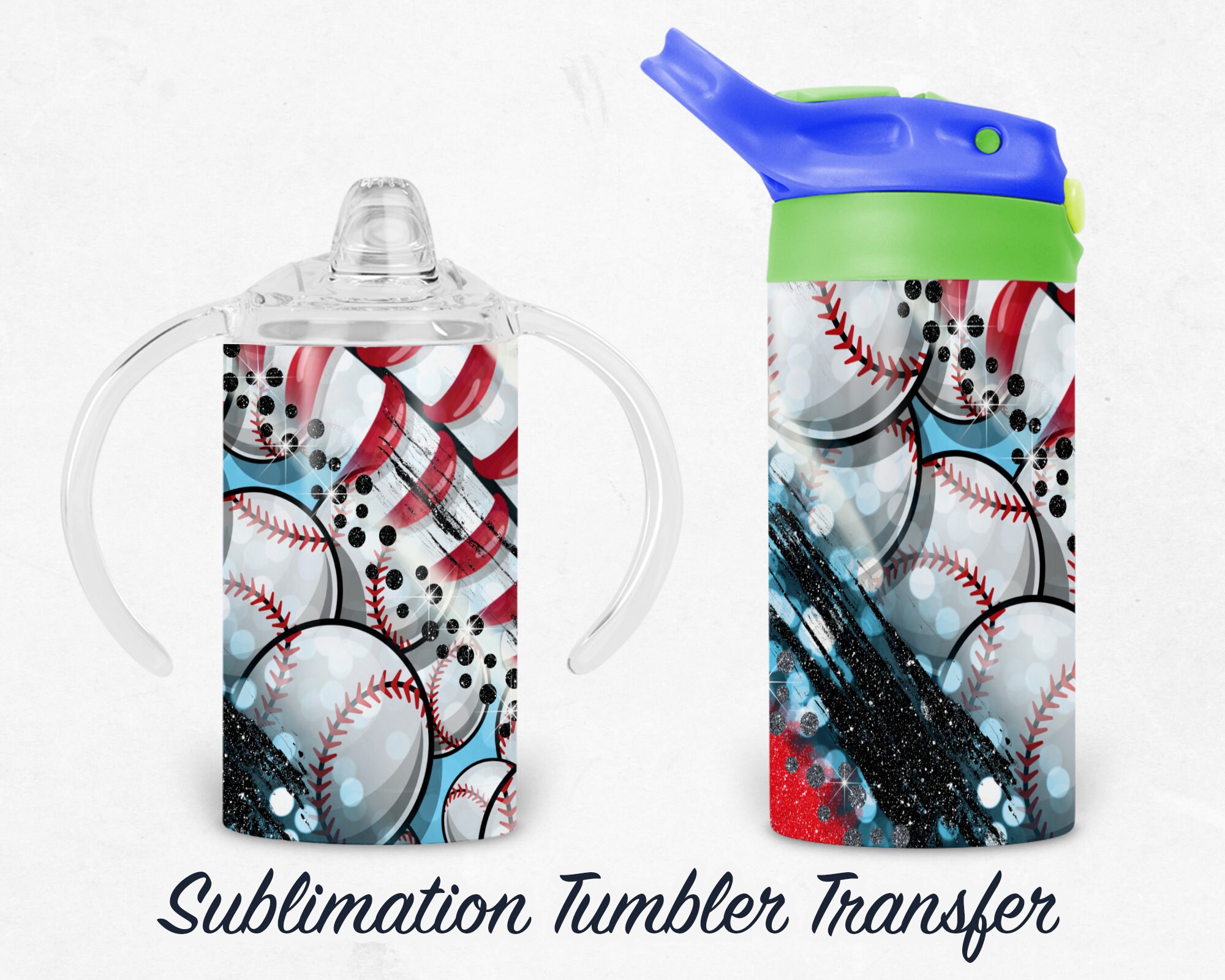 Baseball Kids 12 Oz Sippy Sublimation Tumbler Transfer - Etsy