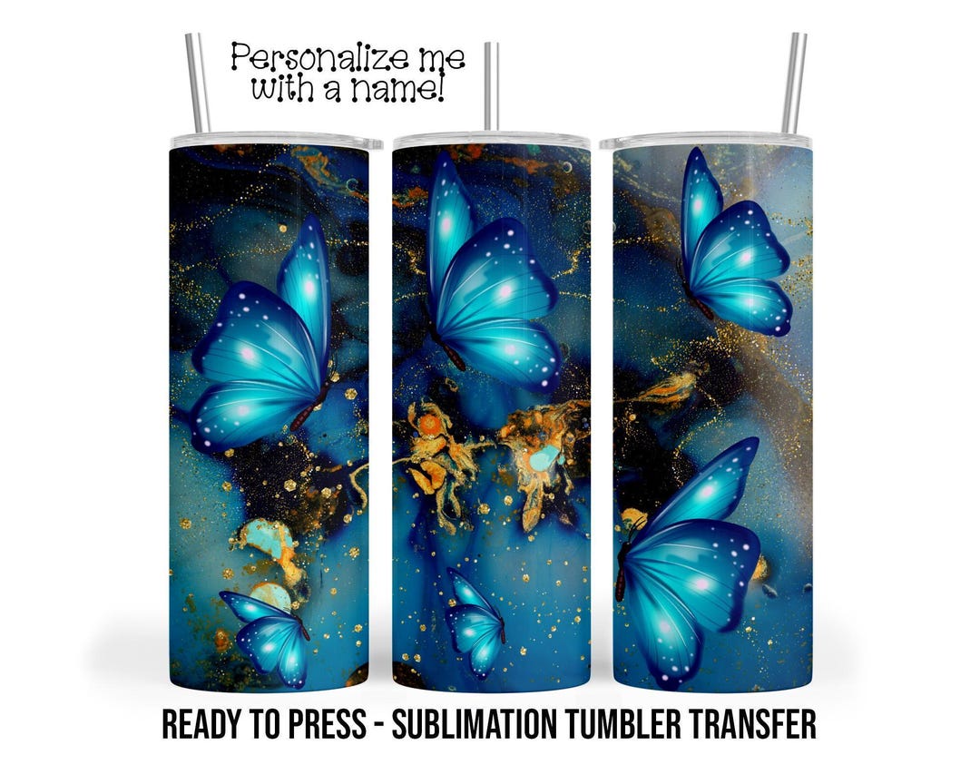Butterflies Sublimation Tumbler Transfer Print for 20oz Tumbler - 30 Oz ...
