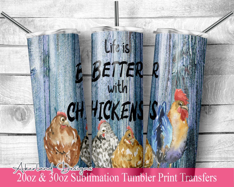 Chickens Sublimation Transfer Print for 20 Oz Tumbler 30 Oz - Etsy
