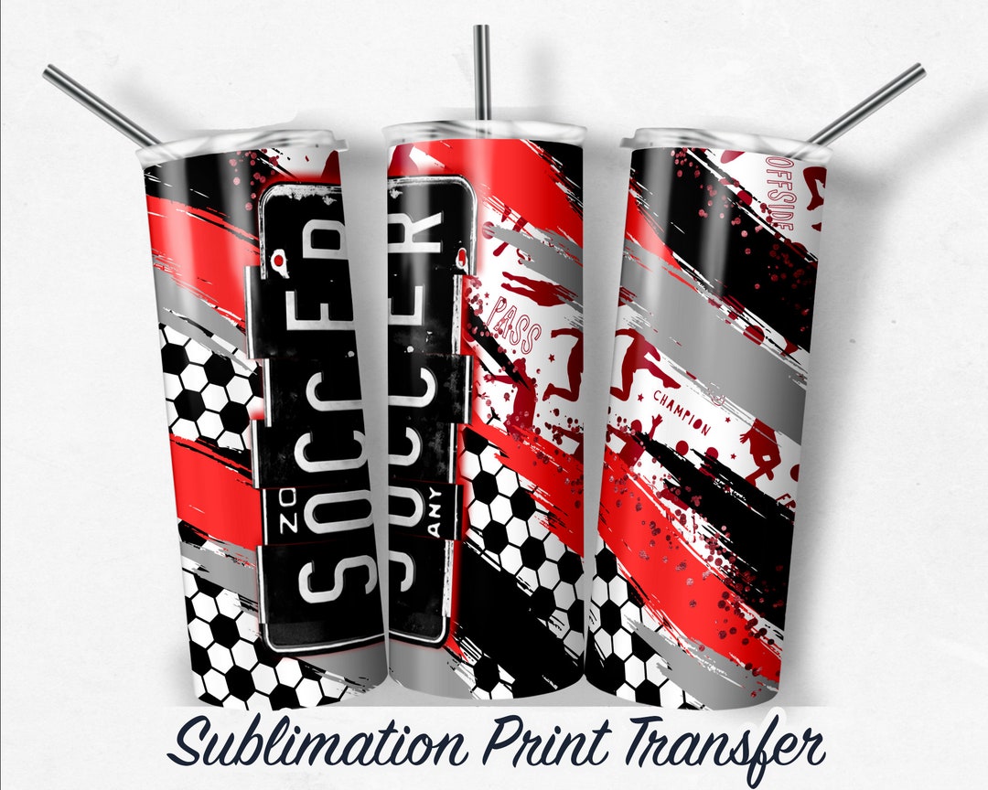 Red Soccer Sublimation Transfer Print for 20 Oz 30 Oz - Etsy