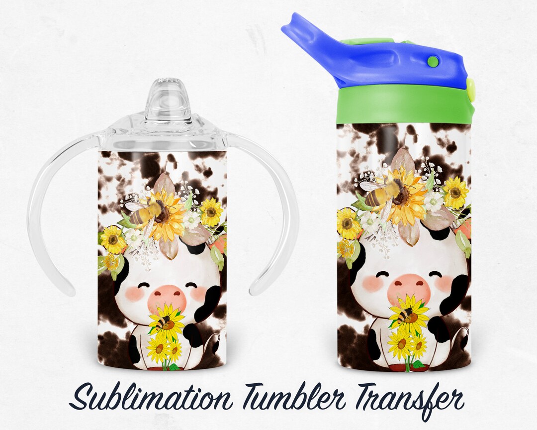 Baby Cow Cow Print - Kids Sippy Sublimation Tumbler Transfer - Ready to ...