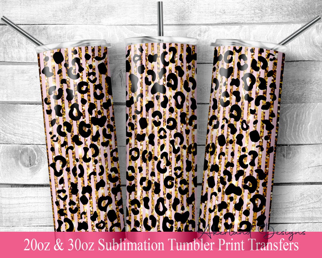 Cheetah Vinyl Wrap or Sublimation Transfer Print for 20 Oz 30 Oz Skinny ...