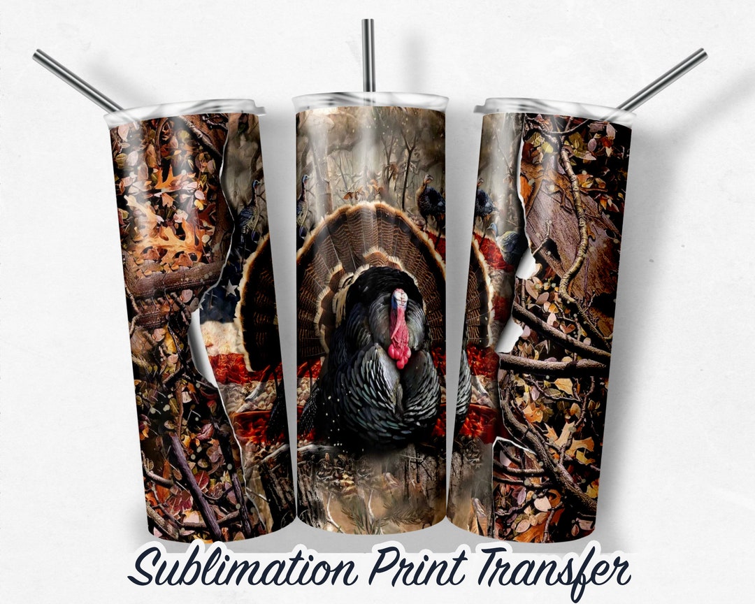 Turkey Hunting / Turkey Sublimation Print 20 Oz Skinny Tumbler - 30oz ...