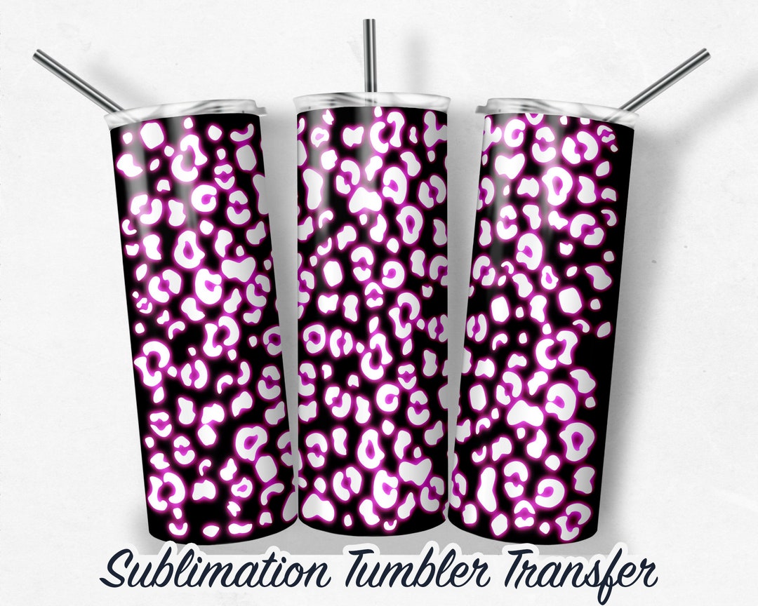 Neon Pink Leopard - Sublimation Tumbler Transfer Print for 20 Oz ...