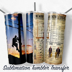 American Lineman - Sublimation Transfer Print for 20 Oz Tumblers - 30 ...