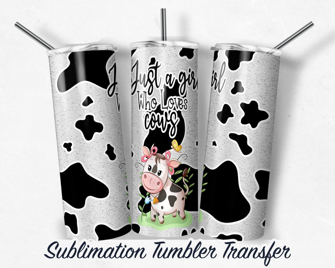 Black Baby Cow Sublimation Transfer Print for 20 Oz Tumblers 30 Oz ...