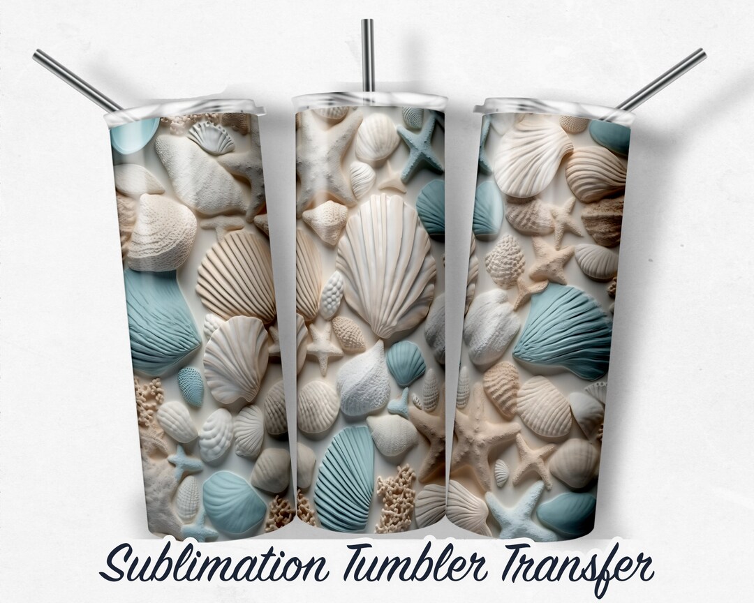3D Seashells Vinyl Wrap or Sublimation Transfer Print 20 Oz 30 Oz ...