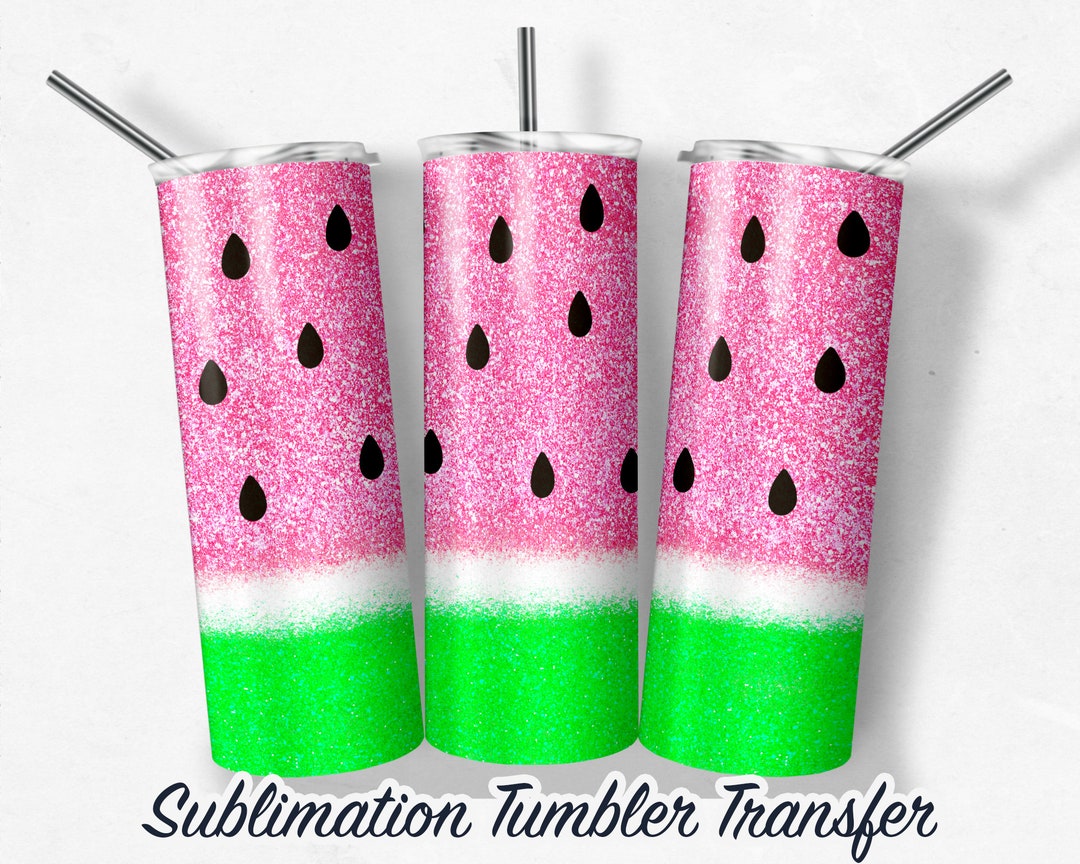 Watermelon Vinyl Wrap or Sublimation Transfer Print 20 Oz 30 Oz Skinny Tumbler Ready to Press ...