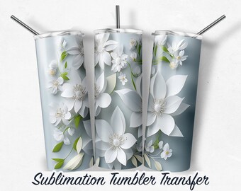 Ready to Press Sublimation Transfers for 20oz Tumblers: 3D Flowers Part 4 - Etsy